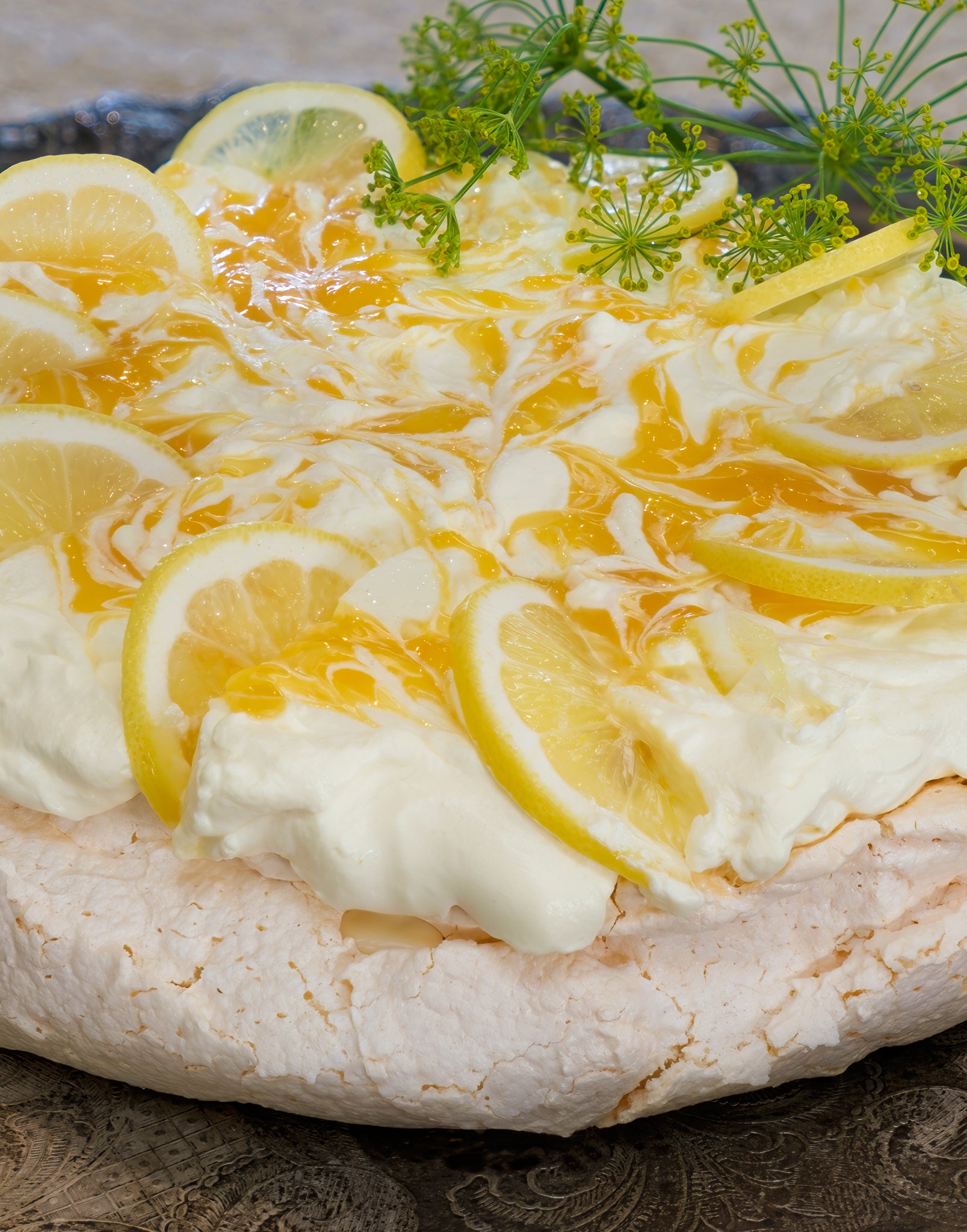 Marshmallow Pavlova with Lemon Curd – Tangleby Gardens